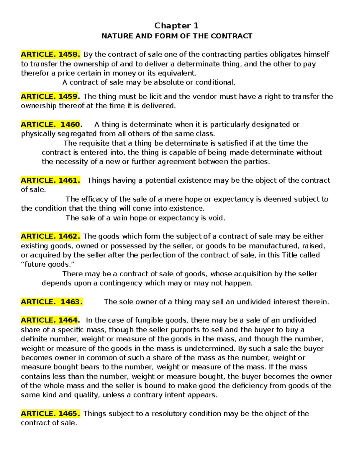 Chapter 1 Nature and Form of Contract - Chapter 1 NATURE AND FORM OF ...