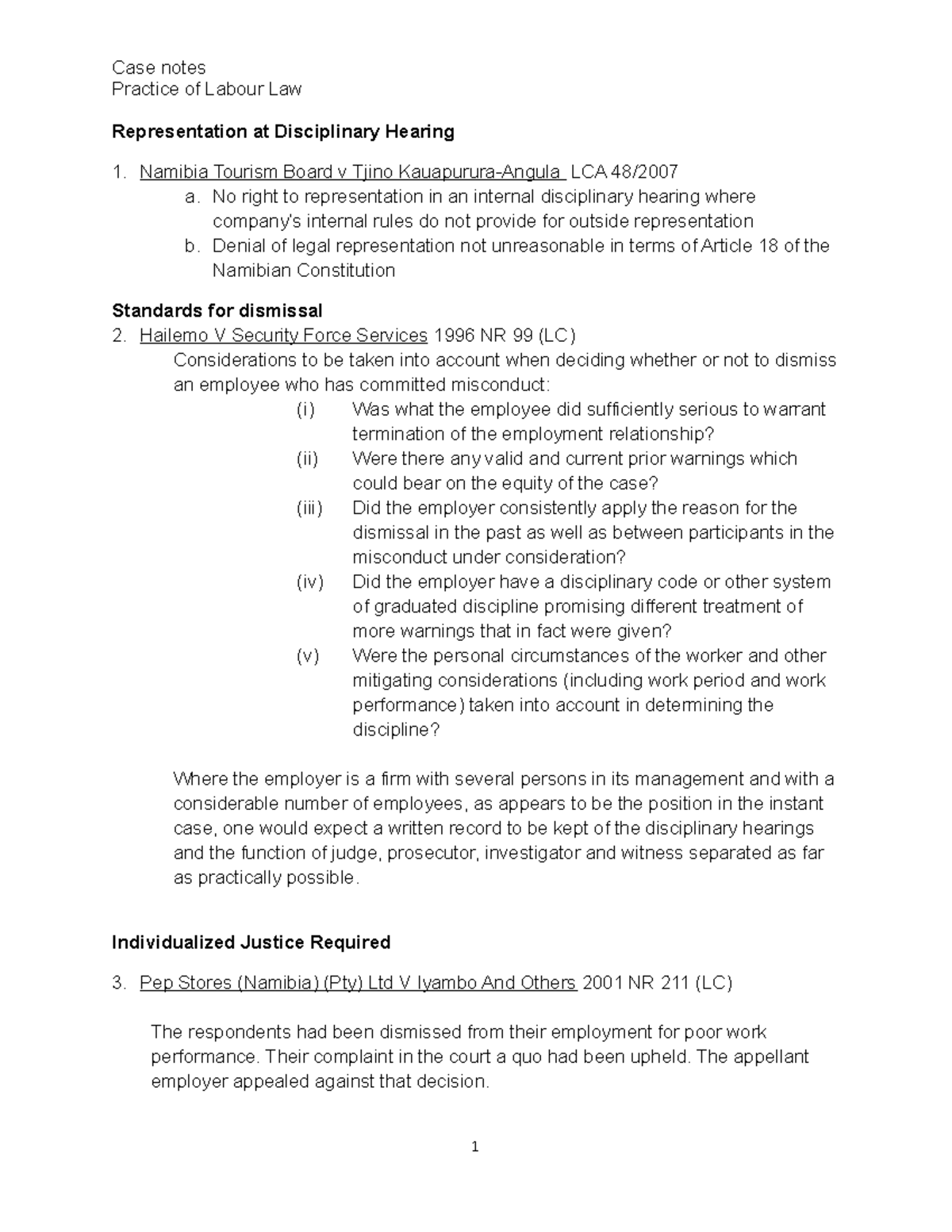 15623219 - Very relevant cases and their contribution to labour law ...