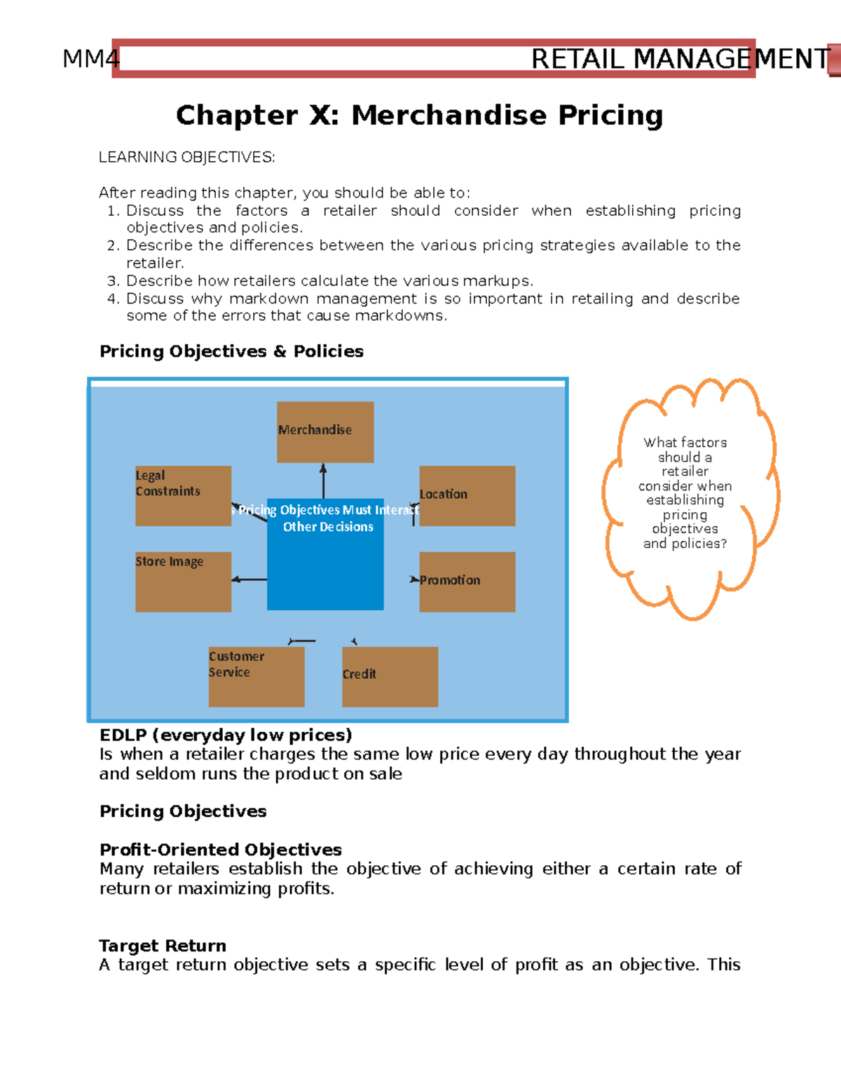 Retail management module 11 - Chapter X: Merchandise Pricing LEARNING ...