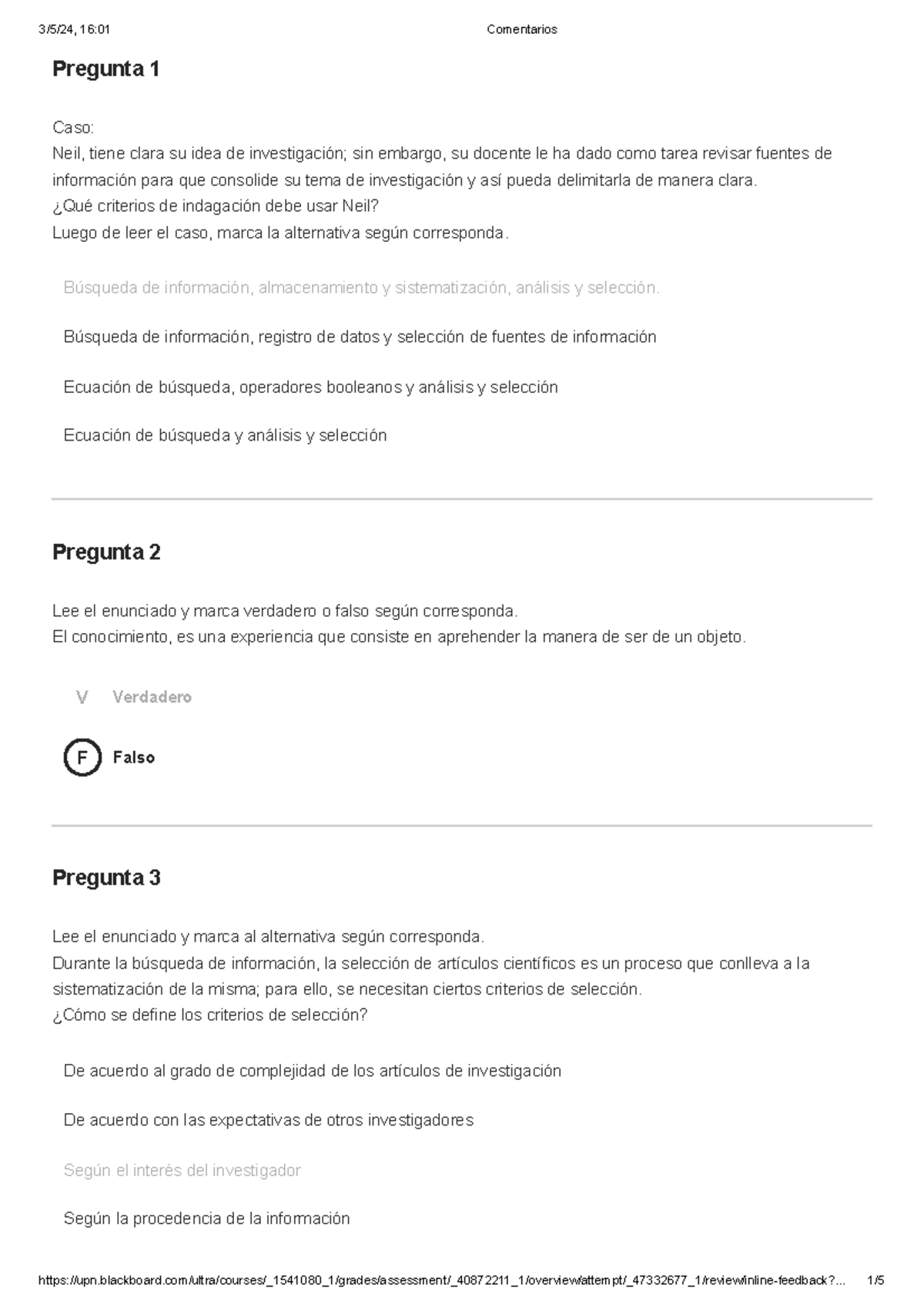 T1 m IA - examen t1 - Pregunta 1 Caso: Neil, tiene clara su idea de investigación; sin embargo ...