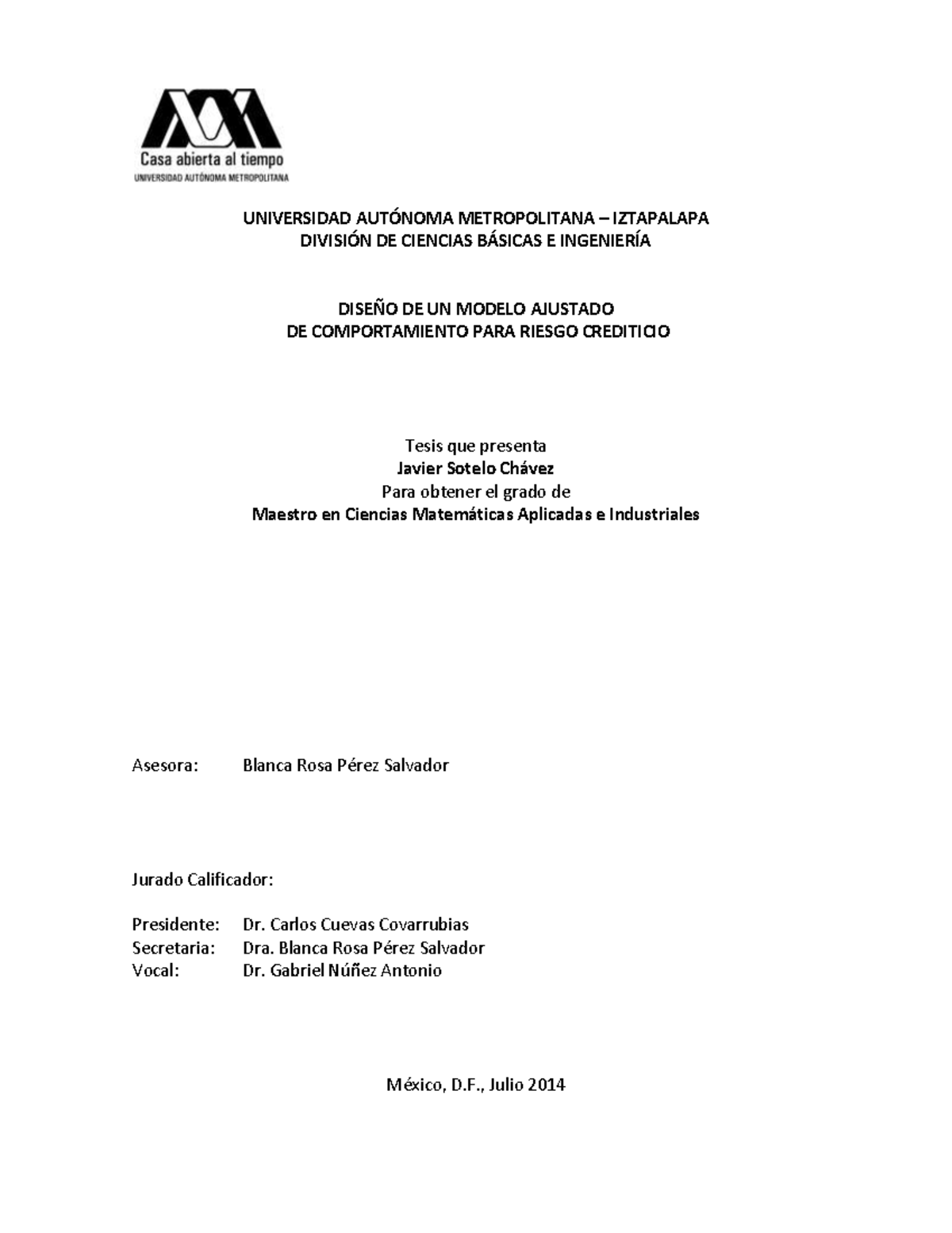 Sotelo Chavez Javier - Descripción de riesgos crediticios y sus ...
