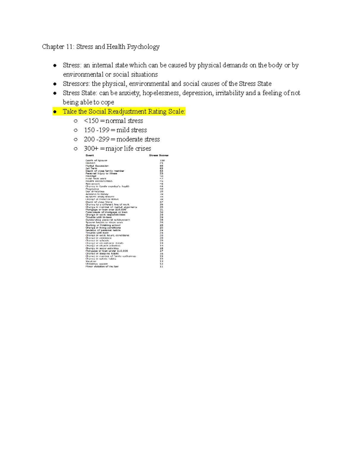 Psych 101 Chapter 11 - Stress and Health Psychology - Chapter 11 ...