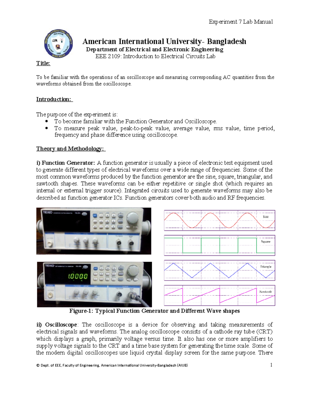 IEC LAB EXP 07 FALL 23-24 - American International University ...