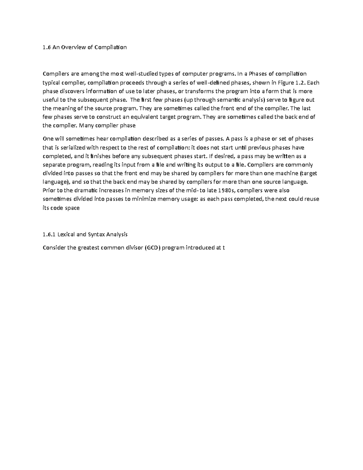 1.7 notes for comp348 - 1 An Overview of Compilation Compilers are ...