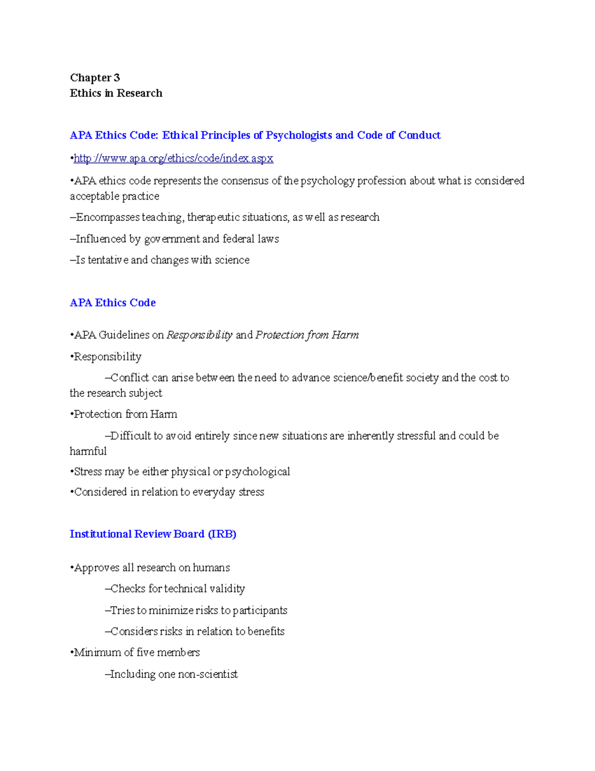 213W chapter 3 - Francis Rotella - Chapter 3 Ethics in Research APA ...