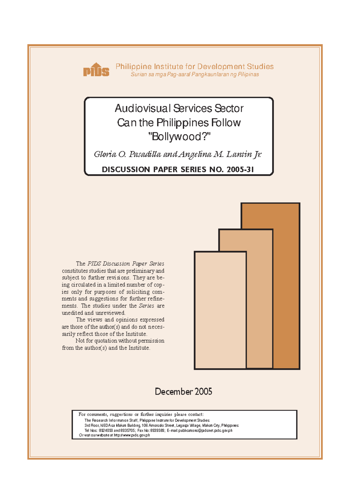 Pidsdps 0531 - PADAYON - For comments, suggestions or further inquiries please contact ...