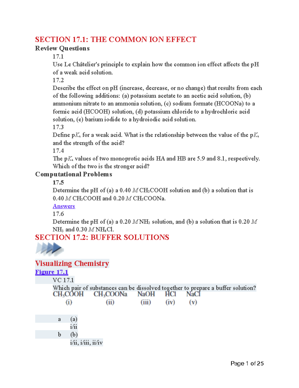 C17 4e Questions-Eq and Solubility Eq - SECTION 17: THE COMMON ION ...