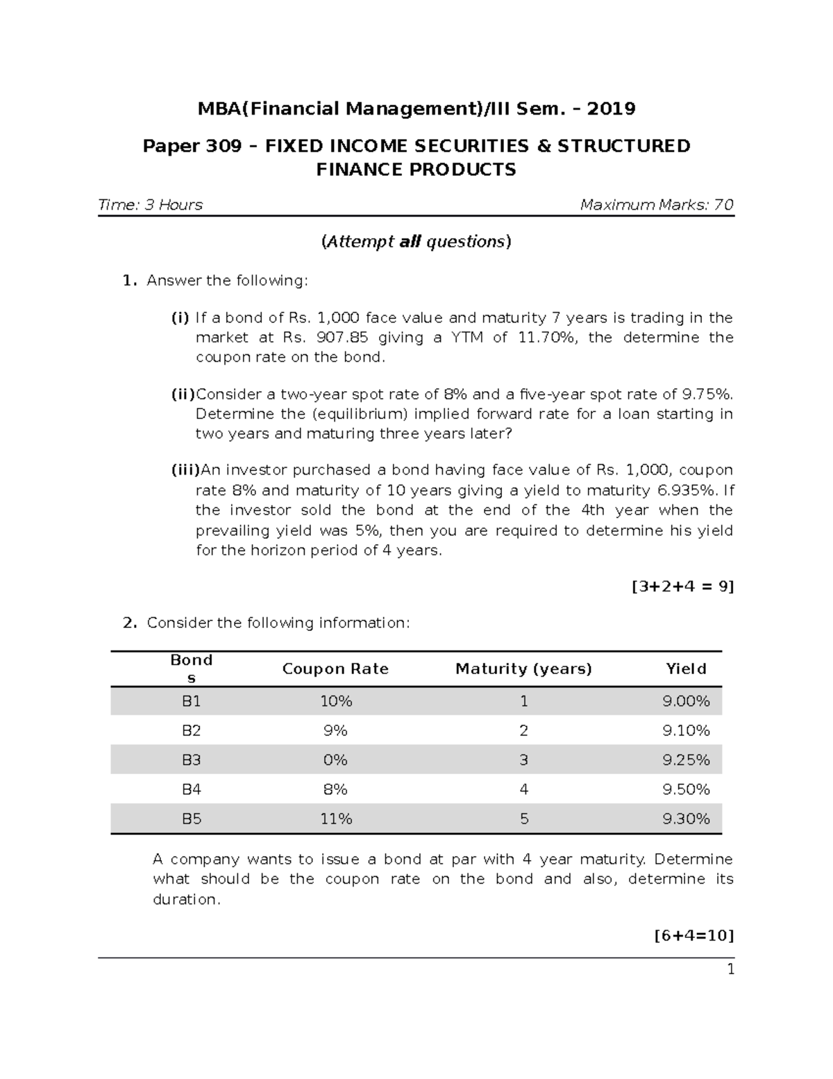 FIS-paper - 2019-Final - MBA(Financial Management)/III Sem. – 2019 ...