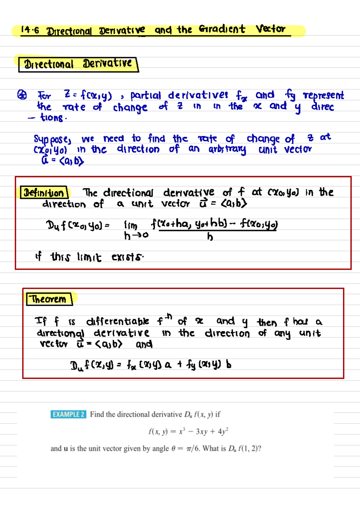 14. 6 - Notes - 14 - 6 Directional perivative and the Gradient Vector ...