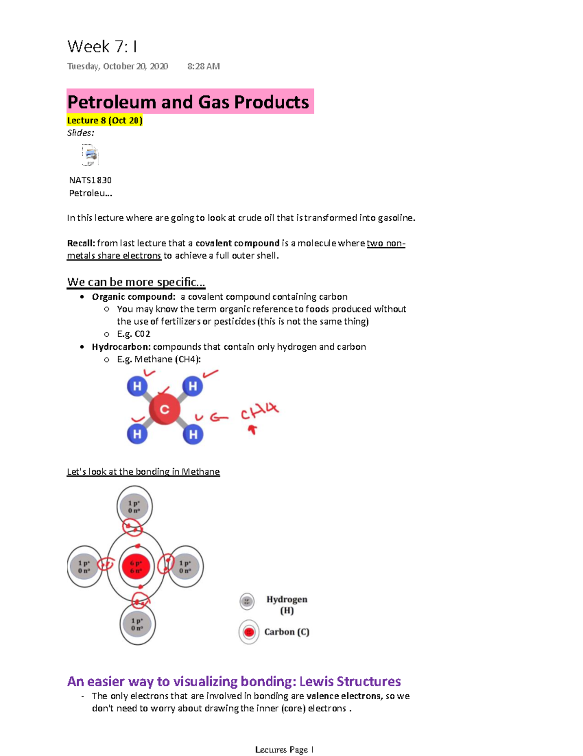 Week 7 I - Lecture notes 8 - Petroleum and Gas Products Lecture 8 (Oct ...
