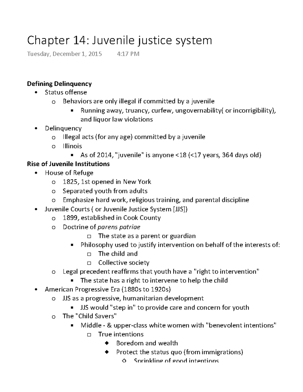 Chapter 14 Juvenile justice system CJC101 - Chapter 14: Juvenile ...