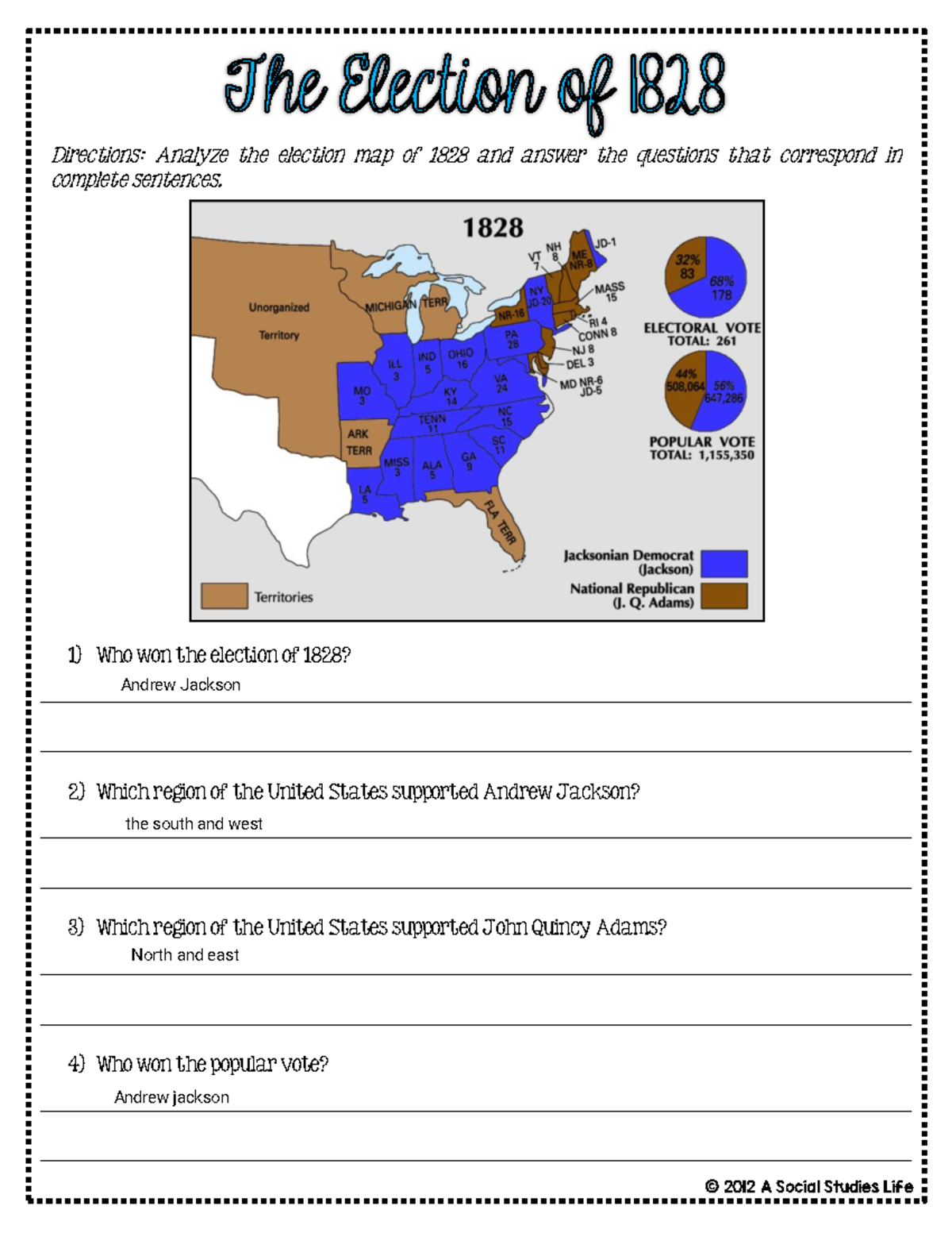 Matthew Acevedo - Election of 1828 Pages 3-7 - Directions: Analyze the ...