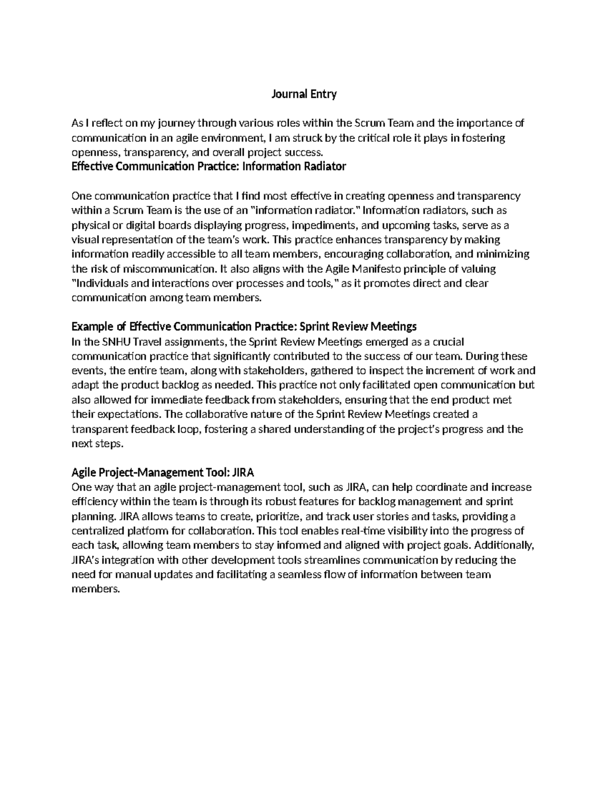 Journal Entry CS 250 - Journal Entry As I reflect on my journey through ...