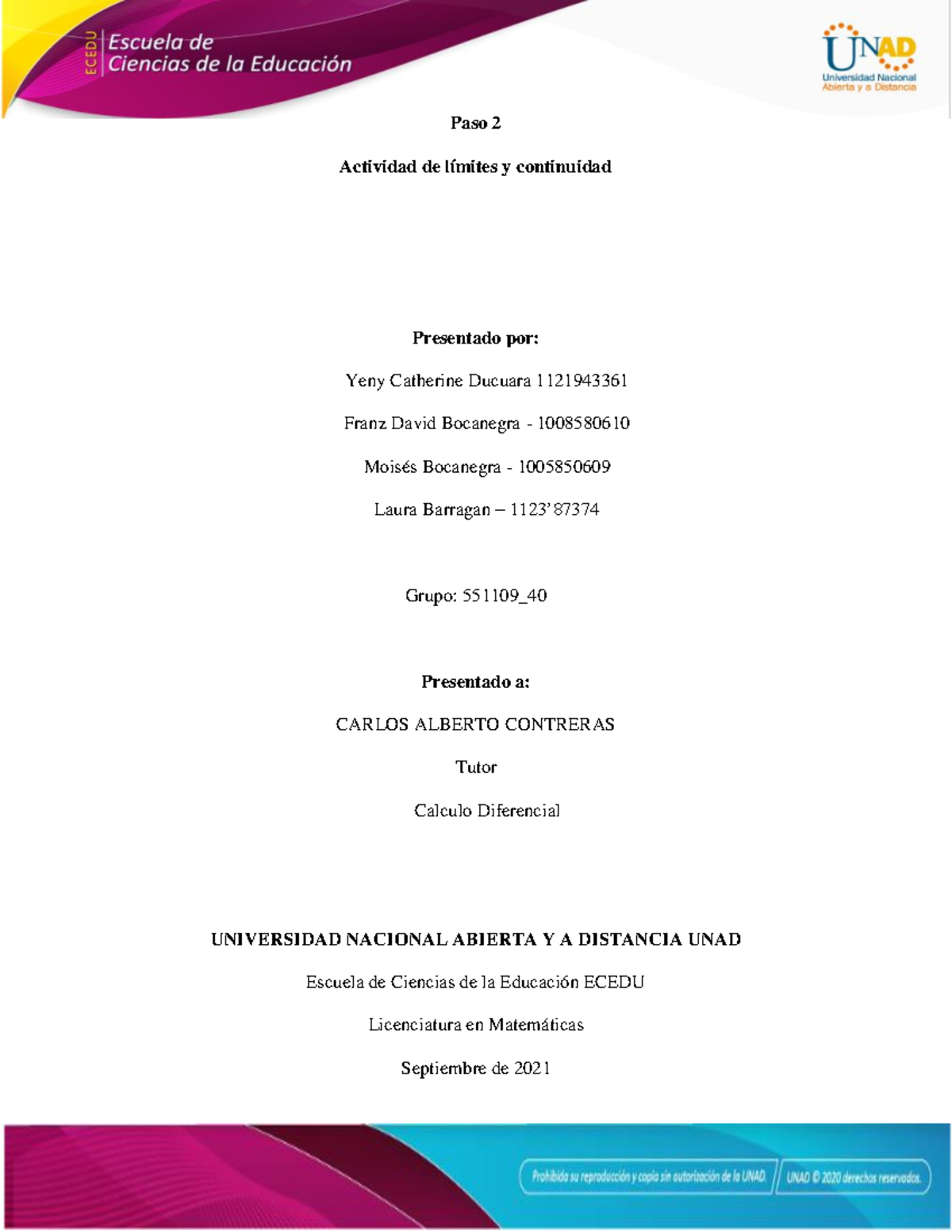 PASO 2 - Actividad DE Limites Y Continuidad - Grupo 551109 40 - Paso 2 ...