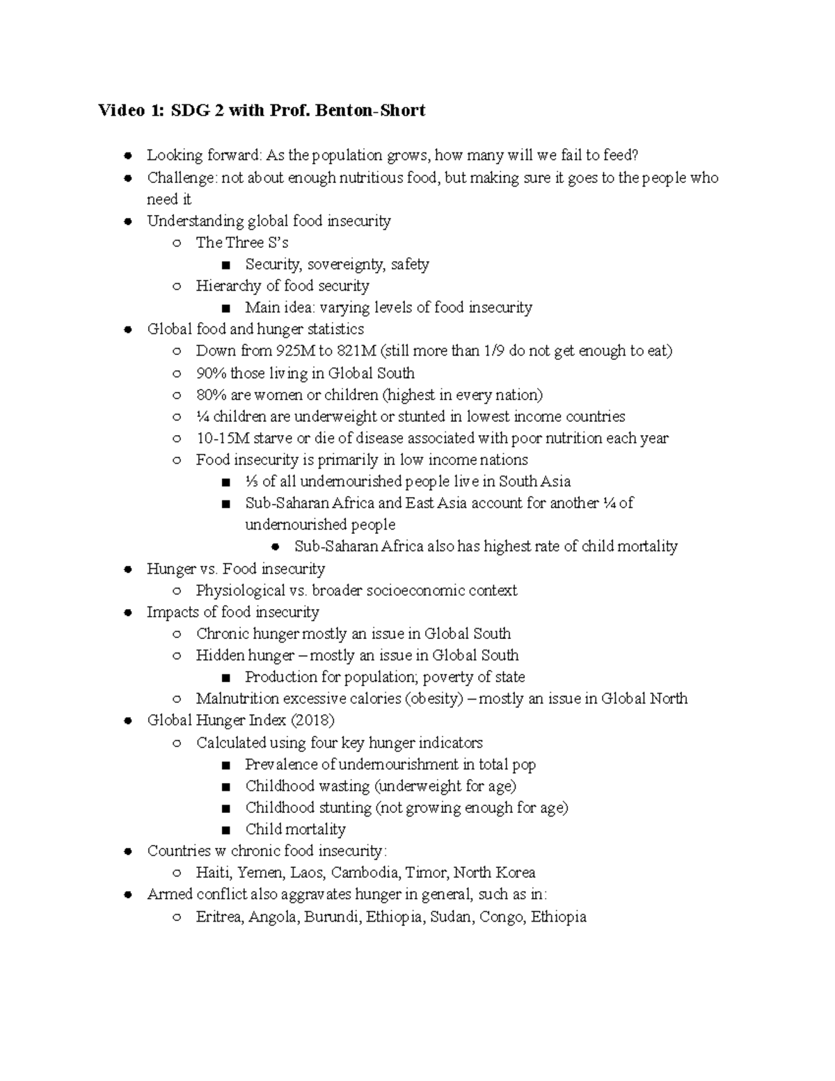 Outline 3 - SDG 2 - Notes on the second UN SDG - Evaluating Sustainable ...