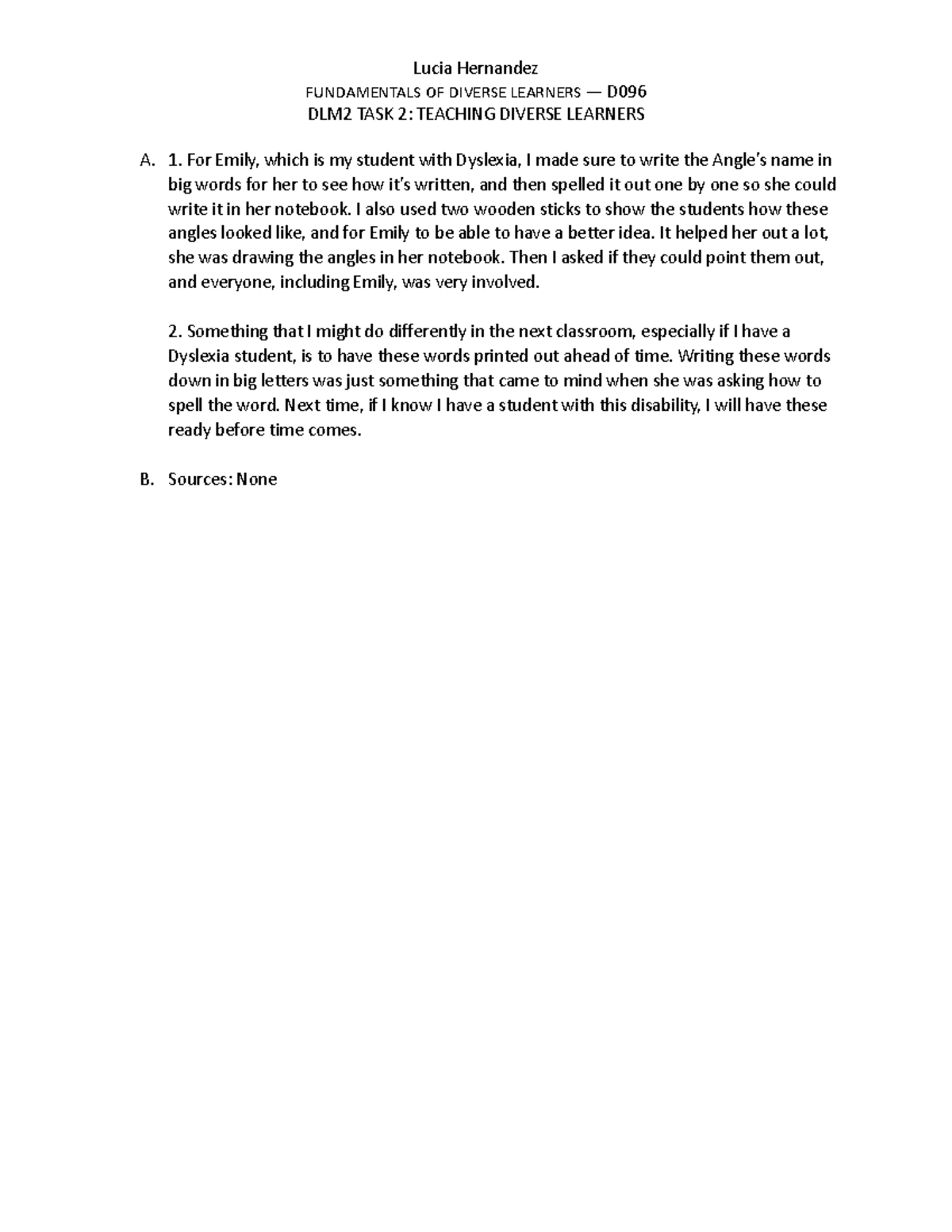 DLM2 - Task 2 - TASK 2 - Lucia Hernandez FUNDAMENTALS OF DIVERSE ... DLM2 - Task 2 - TASK 2 - Lucia Hernandez FUNDAMENTALS OF DIVERSE ...