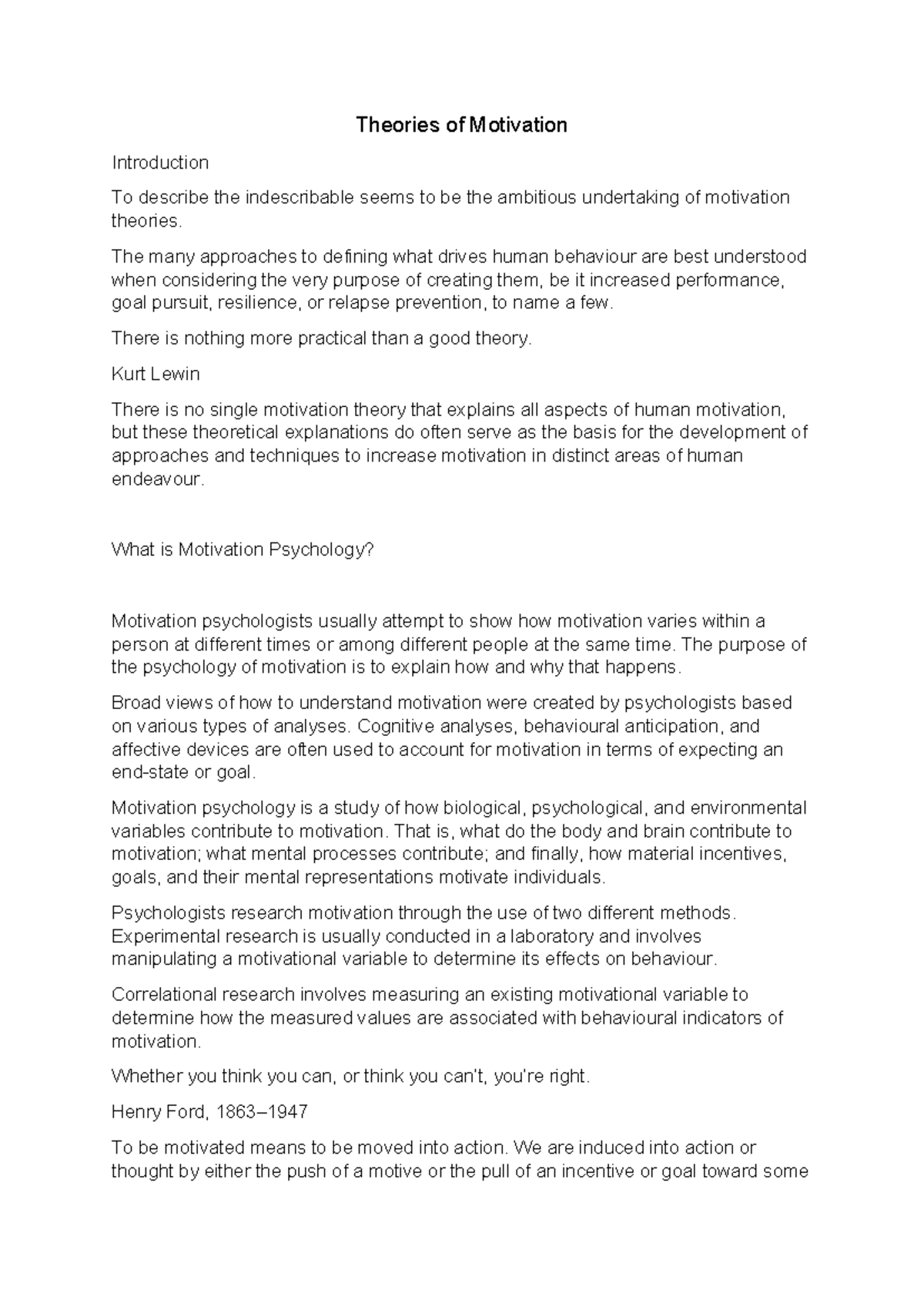 7f5fc8a9406b128c2360c9e14bb53323 - Theories of Motivation Introduction ...