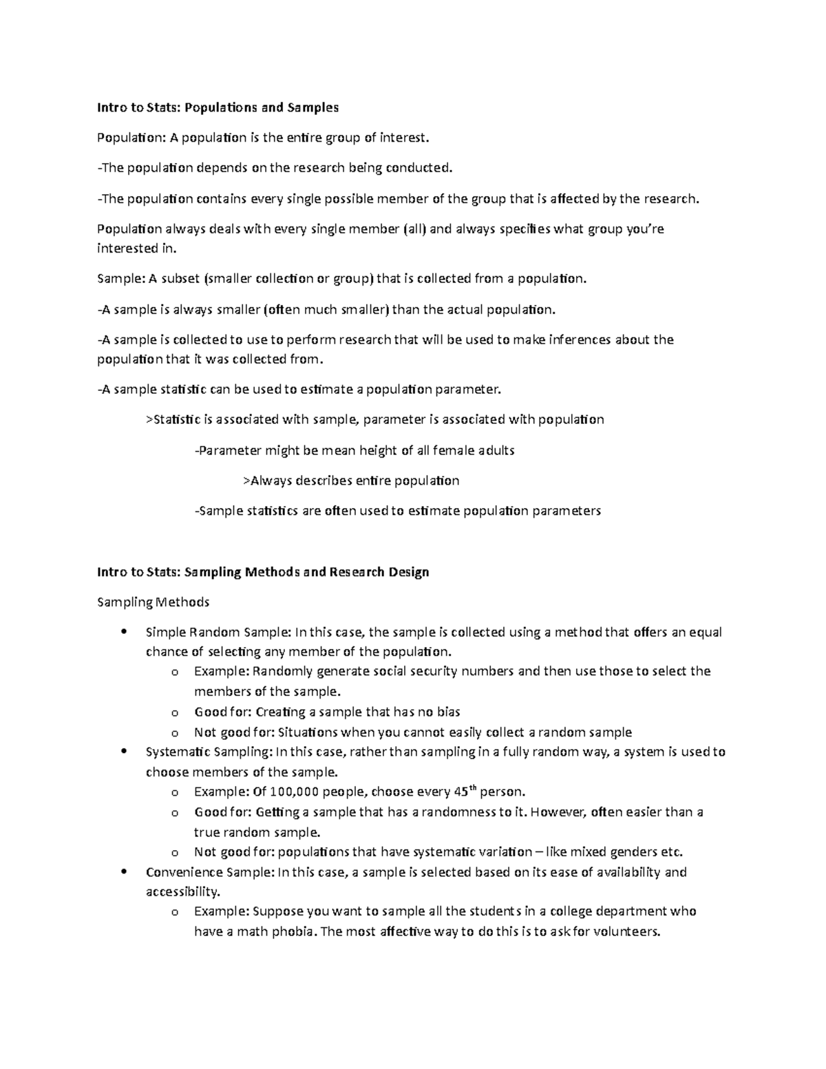 Foundations in Statistics - Intro to Stats: Populations and Samples ...