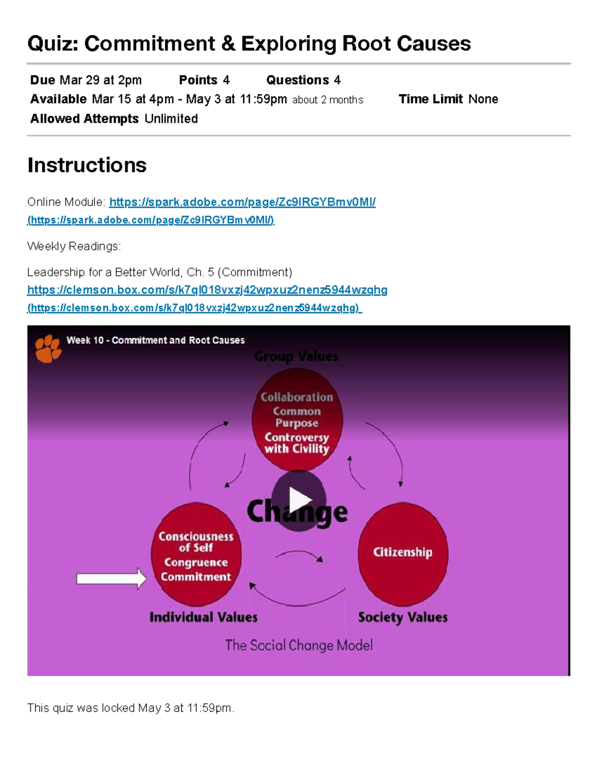 Quiz Commitment & Exploring Root Causes S2201-EDSA-3900 Skills for ...