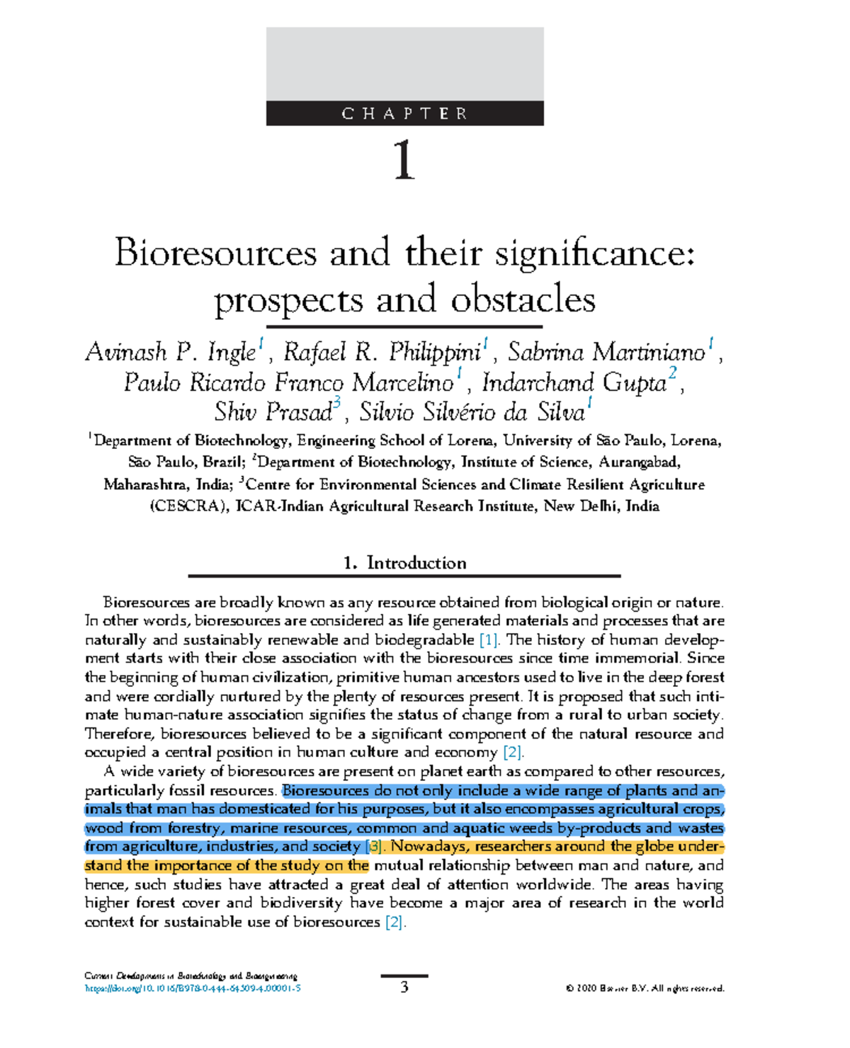 Bioresources and their significance prospects and obstacles - 1 ...