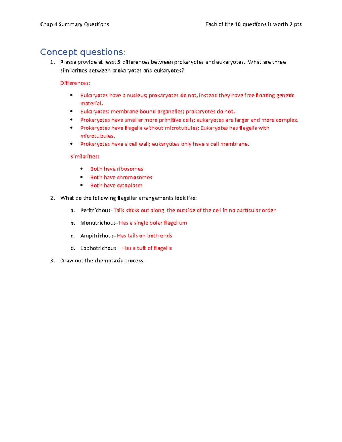 Chap 4 Summary Questions - Concept questions: Please provide at least 5 ...