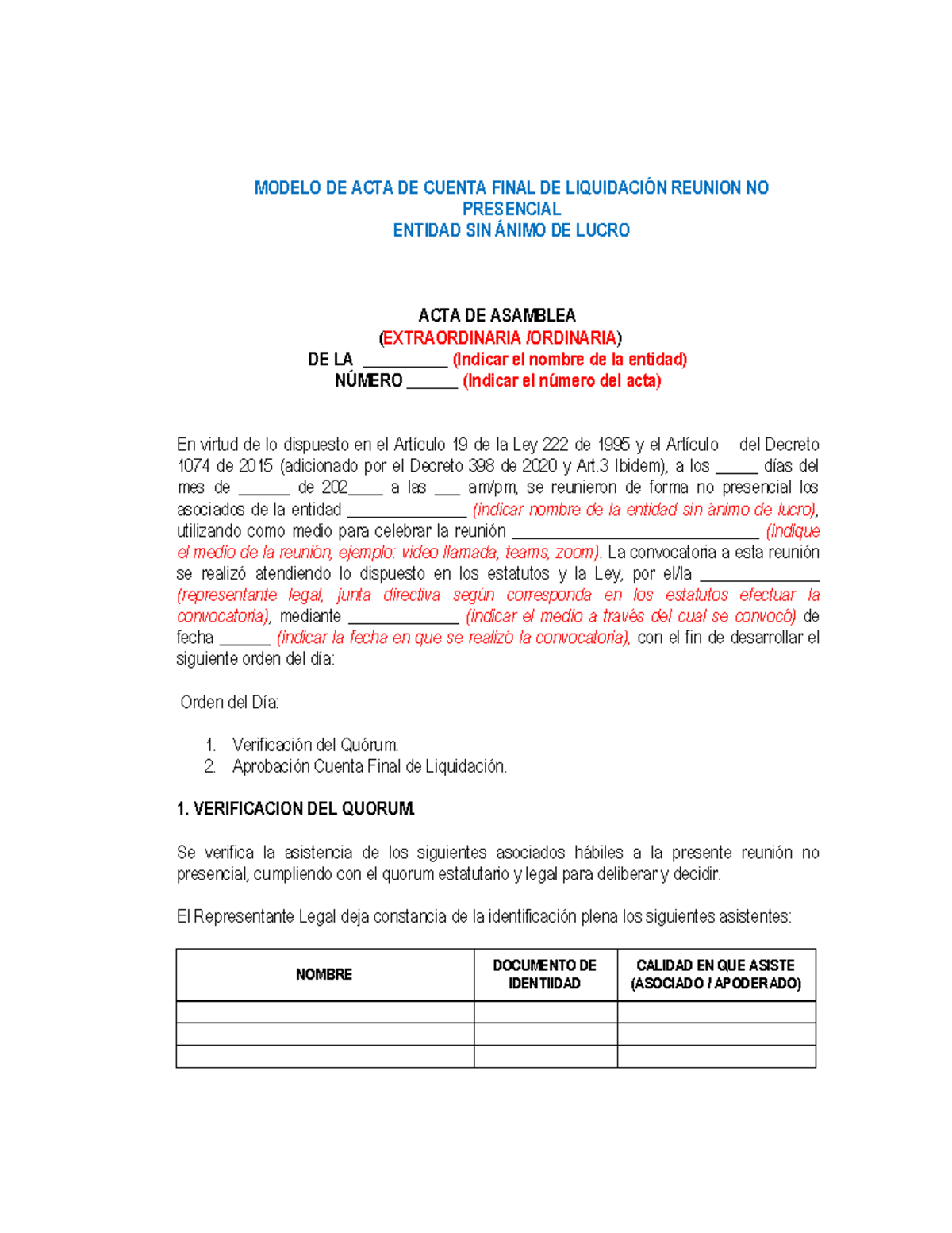 Liquidacion. PDF - DERECHO COMERCIAL - MODELO DE ACTA DE CUENTA FINAL DE LIQUIDACIÓN REUNION NO ...