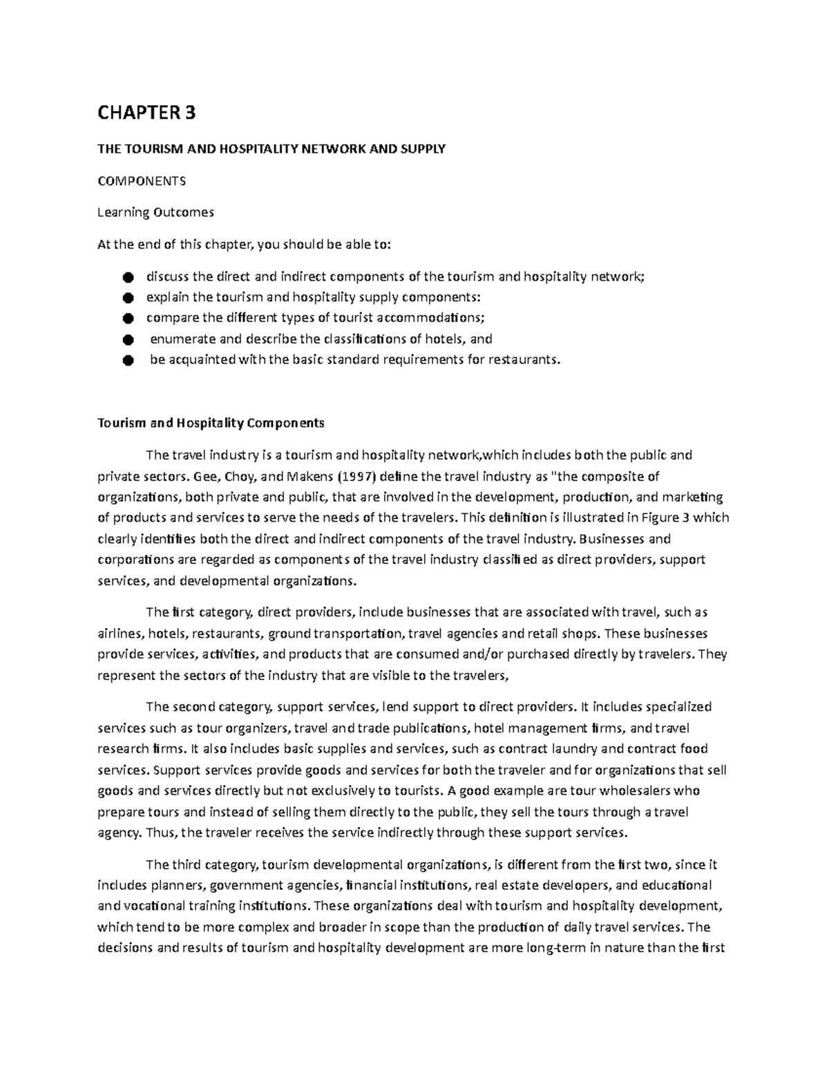 Local media 1186182094334380025 - CHAPTER 3 THE TOURISM AND HOSPITALITY ...