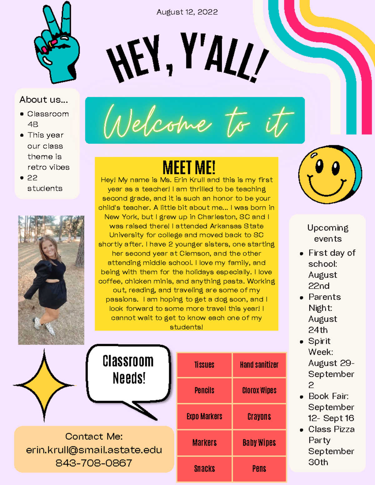 Welcome newsletter - assignment - ####### Hey! My name is Ms. Erin ...