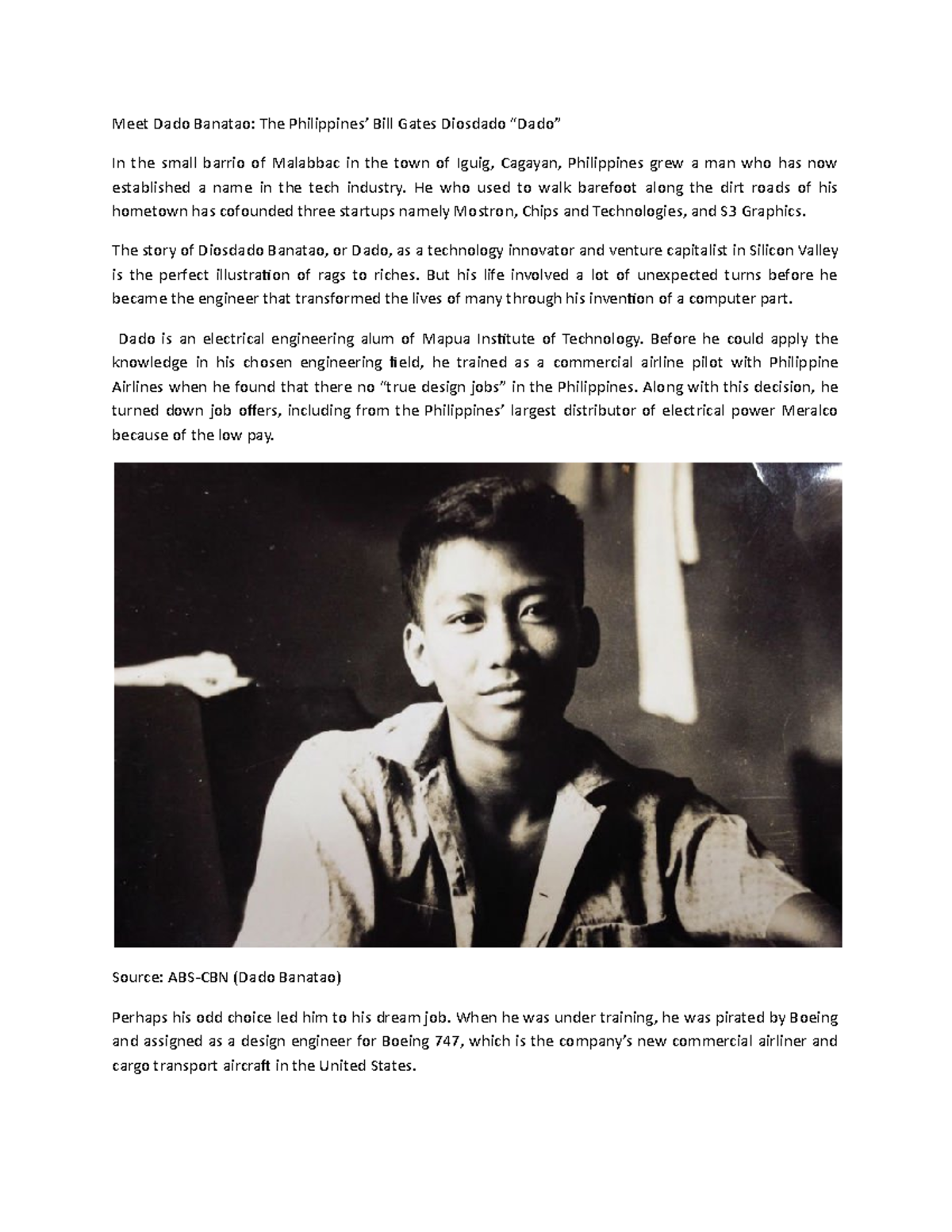 Meet Dado Banatao who is the like Bill Gates - Meet Dado Banatao: The ...