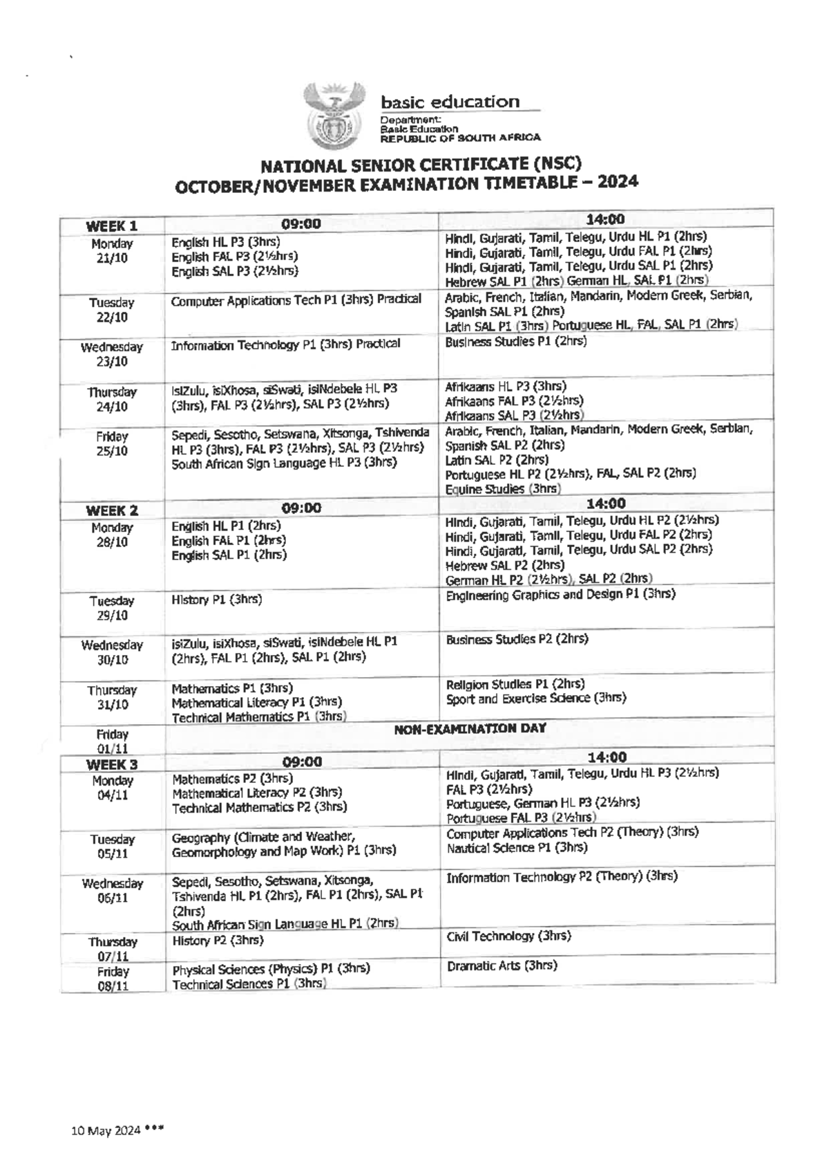 NCS 2024 Rooster Timetable - 2000756 - Studocu
