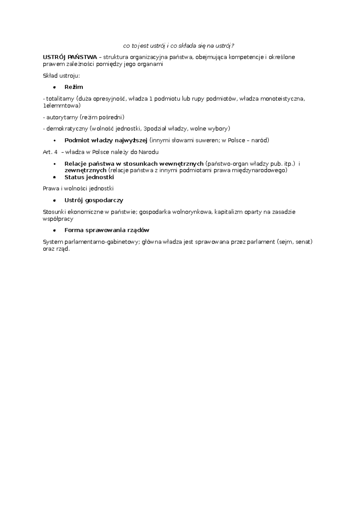 Forma system rządów - co to jest ustrój i co składa się na ustrój ...