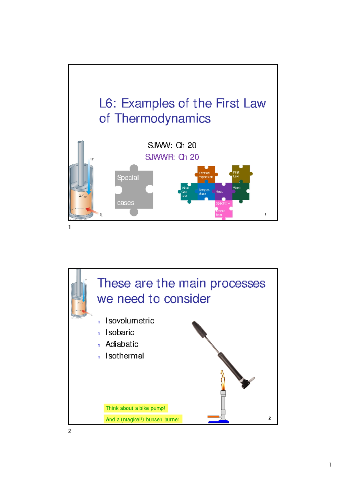 Thermodynamics part 2 - 1 L6: Examples of the First Law of ...