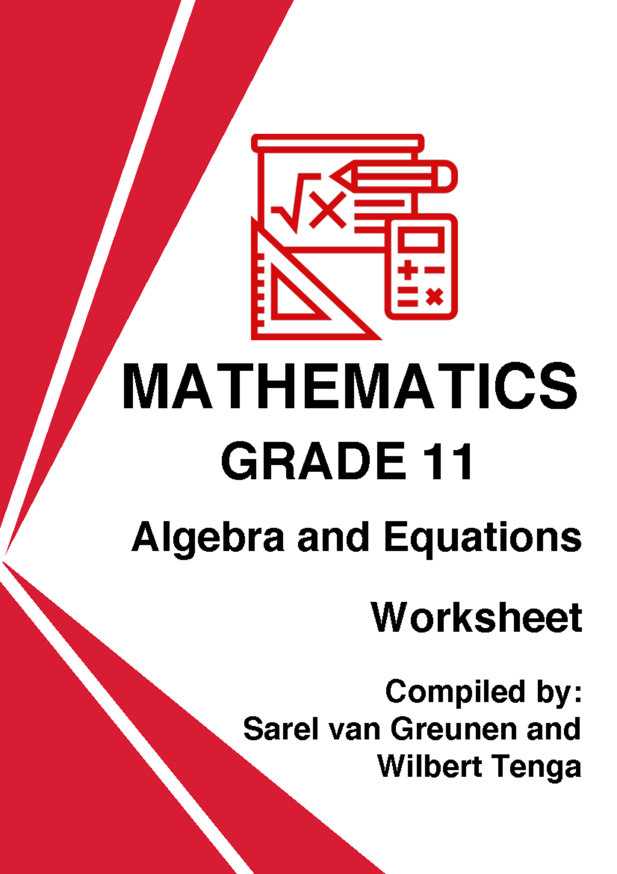 Maths Gr 11 Algebra and equations worksheet Platform - MATHEMATICS ...