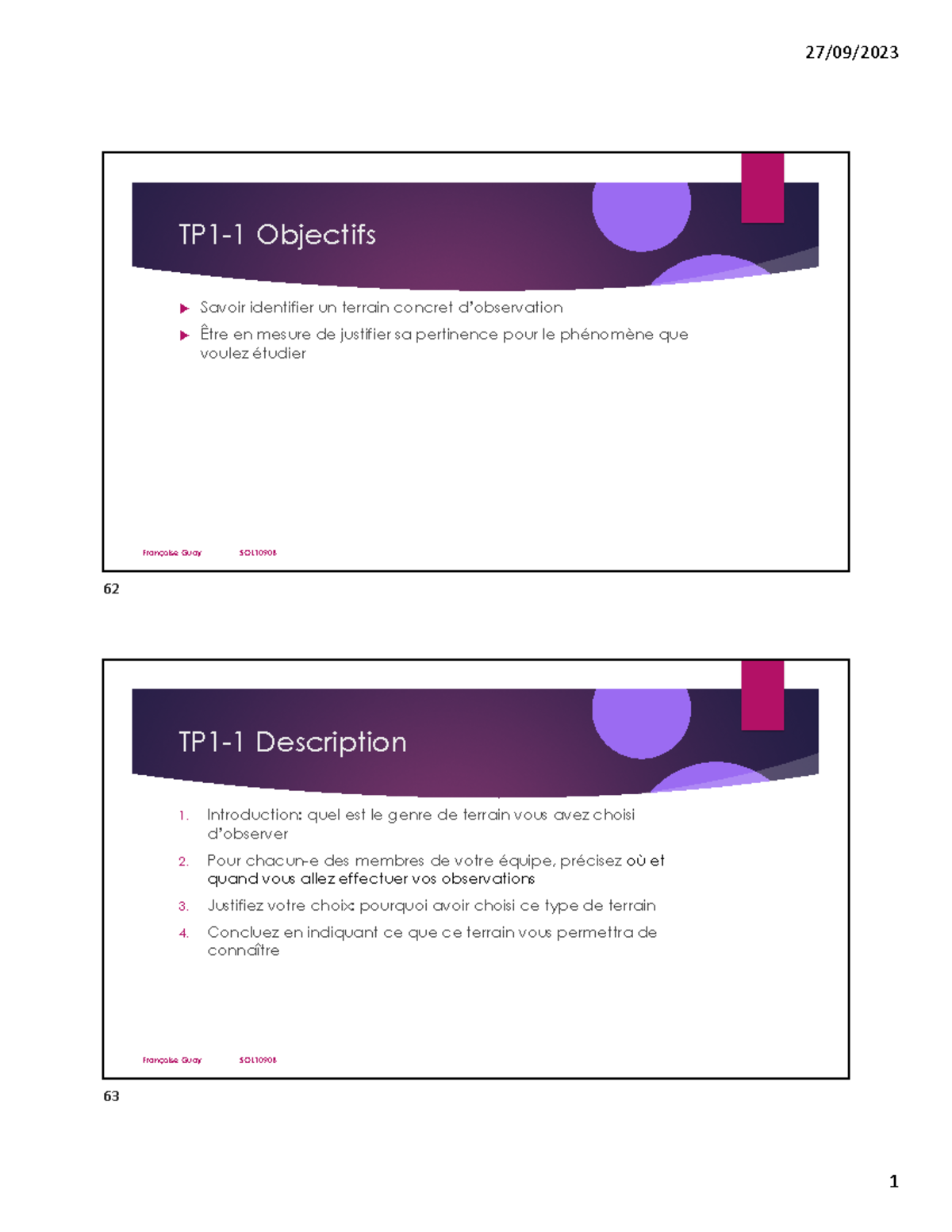 SOL1090 A2023 TP1-1 projet - 27/09/ 1 TP1-1 Objectifs u Savoir ...