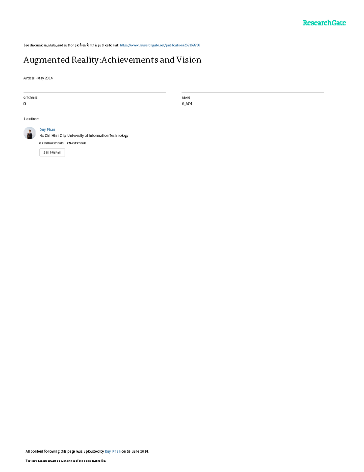 Augmented Reality - note - See discussions, stats, and author profiles ...