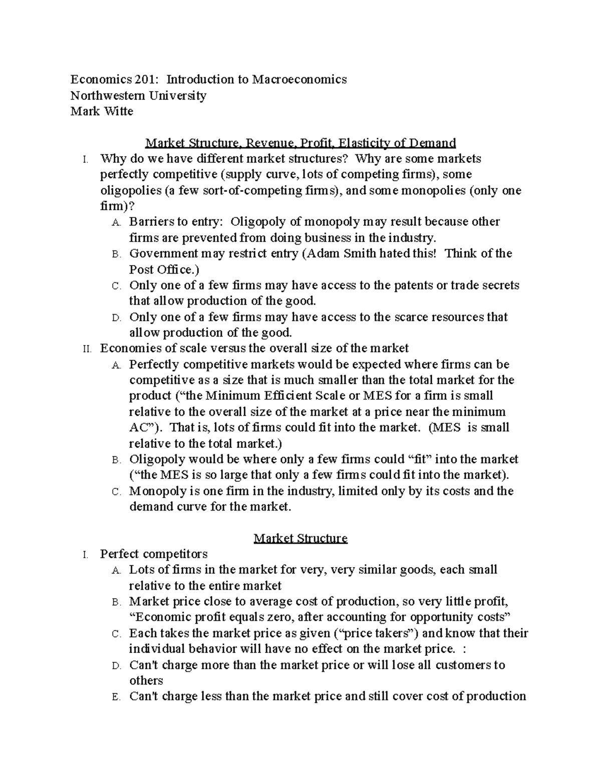 Market Structure - Economics 201: Introduction to Macroeconomics ...