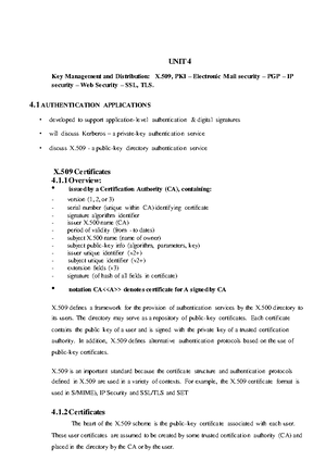 UNIT IV - Cryptography and Network Security - 1 CRYPTOGRAPHY AND ...