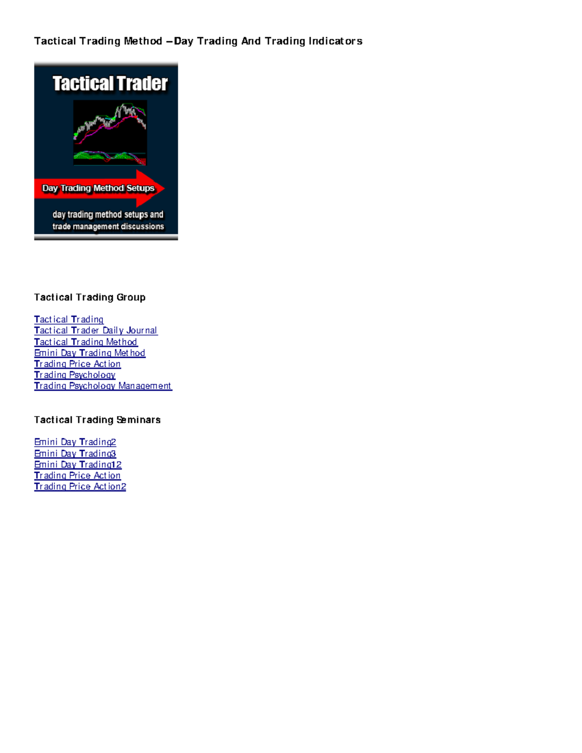 Day Trading And Trading Indicators - Tactical Trading Method – Day ...