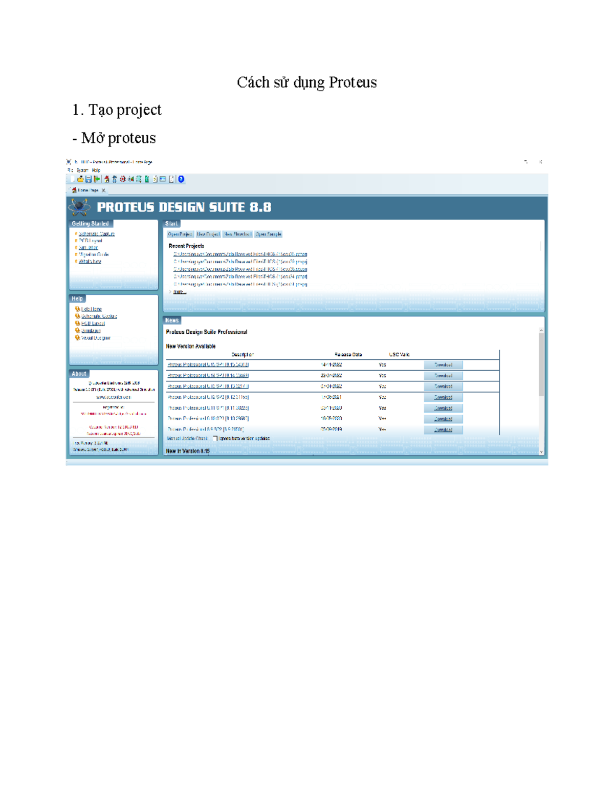Cách sử dụng Proteus Đồ án - Cách sử dụng Proteus Tạo project Mở proteus Chọn New project, sẽ ...
