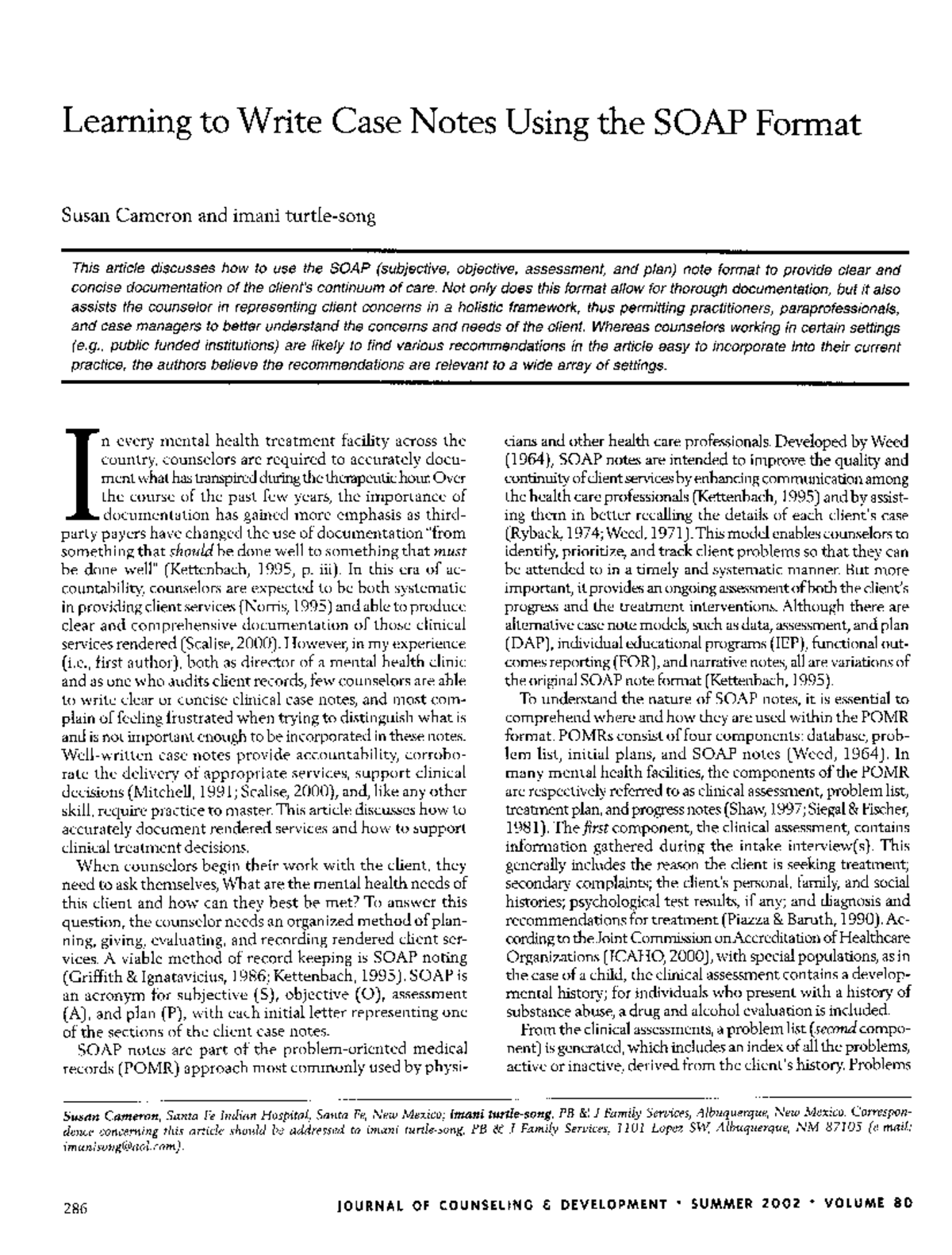 Soap Notes - yes - PY1103 - Studocu