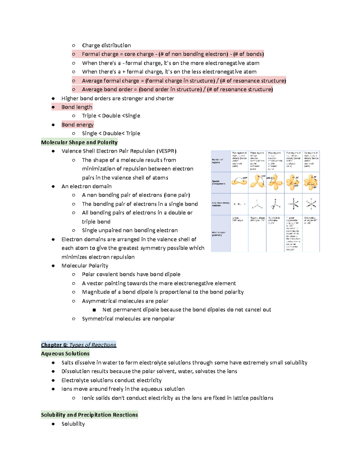 Chem Notes 2 - CHEMISTRY 1E03 - Charge distribution Formal charge ...