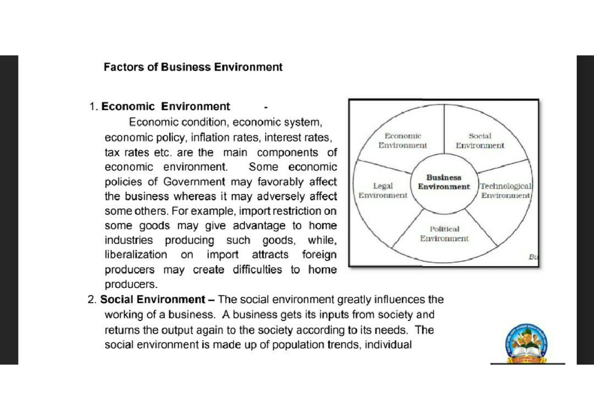 Business environment - It's lecture notes - Business Management - Studocu