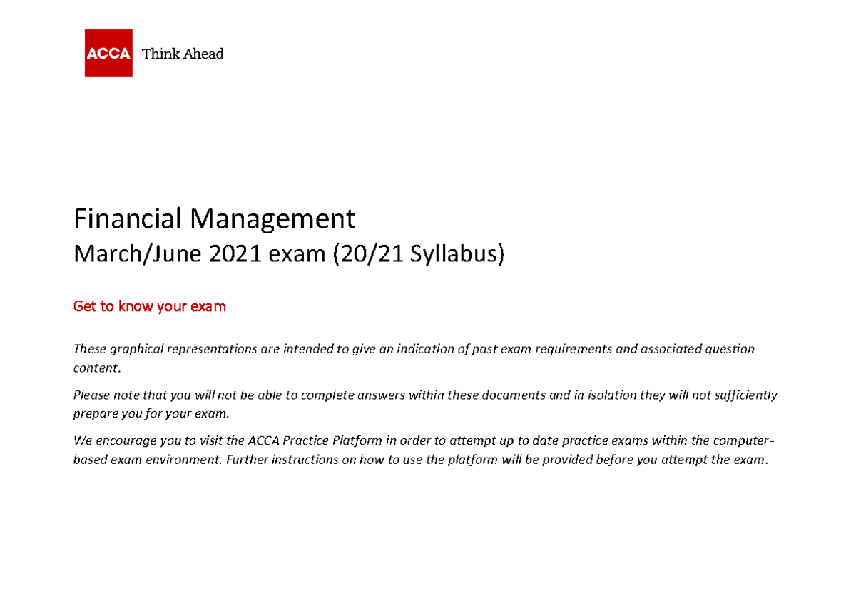 ACCA EXAMS FOR CERTIFIED ACCOUNTANTS - Financial Management March/June ...