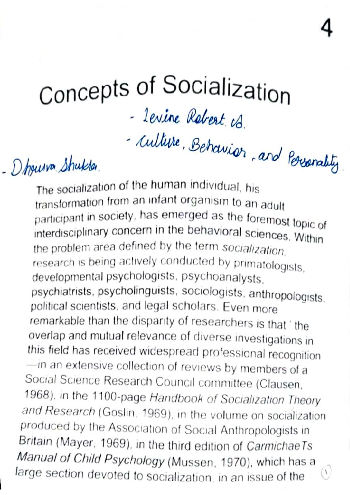 Concepts of Socialization - culture. Behavior and Personality The ...