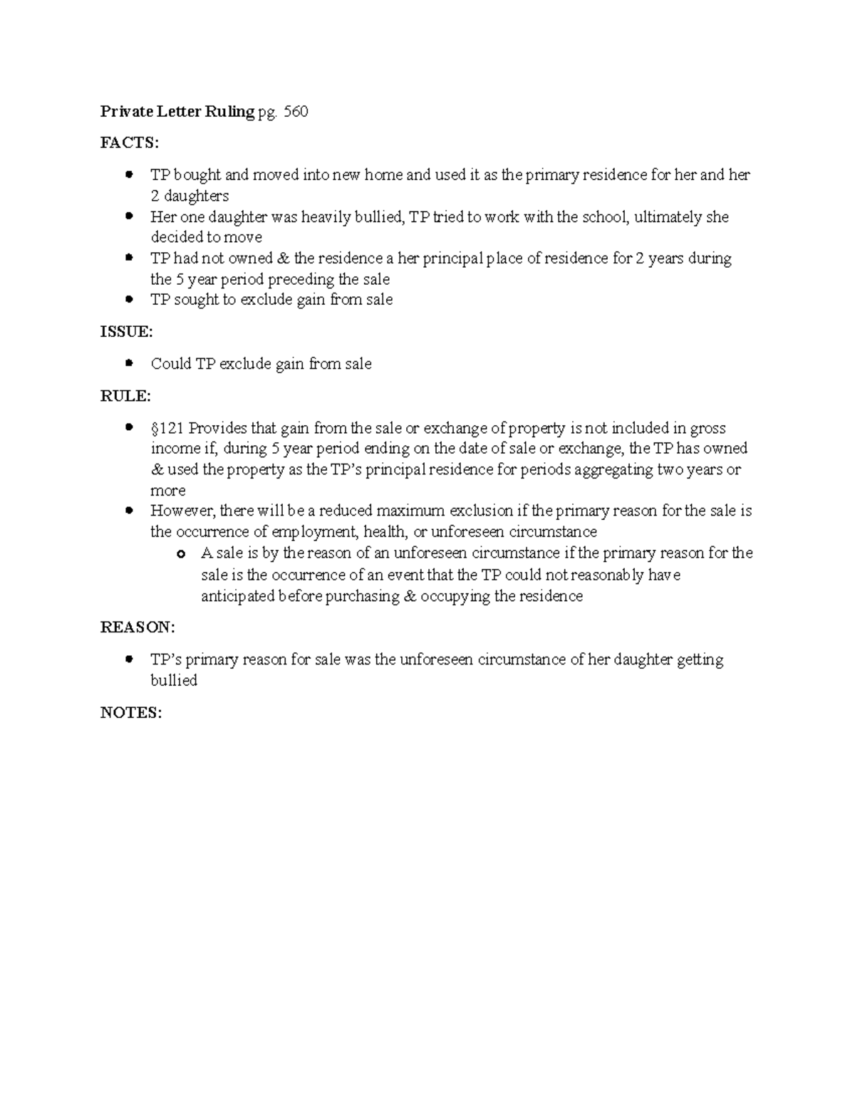 Exclusion from Gain of Sale (11.22) - TAX 310 - Studocu