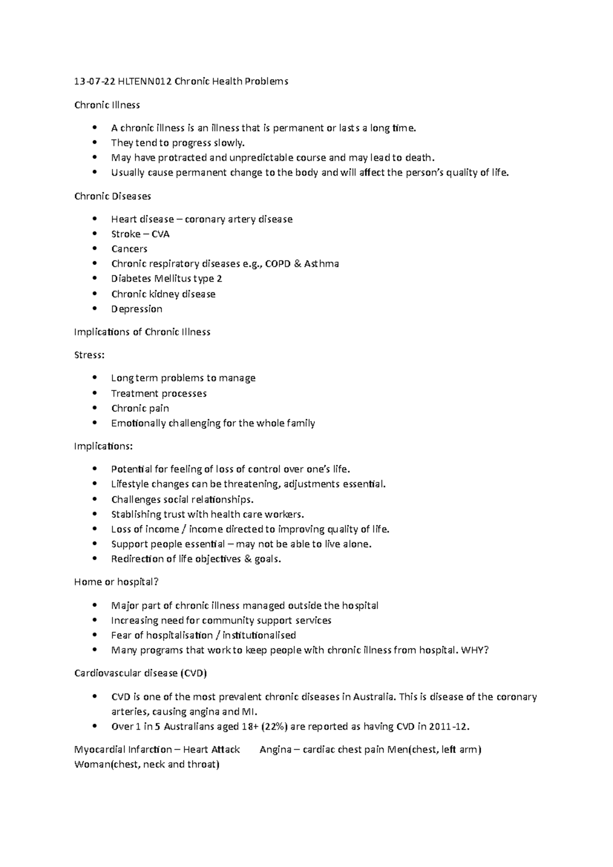13-07-2022 Chronic Health Problems Hltenn 012 - 13-07-22 HLTENN012 Chronic Health Problems ...