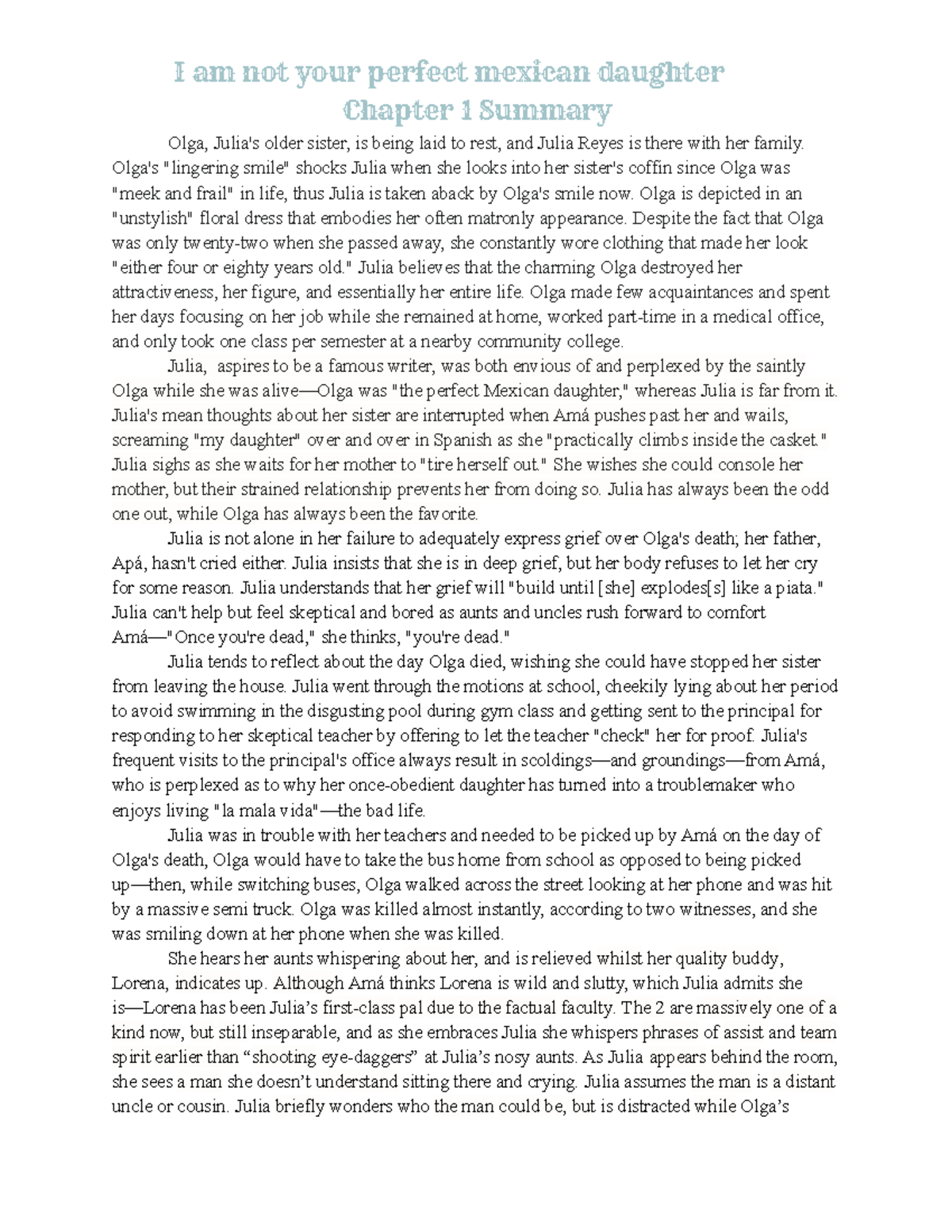 I am not your perfect mexican daughter Summary 1 - Deprecated API usage ...