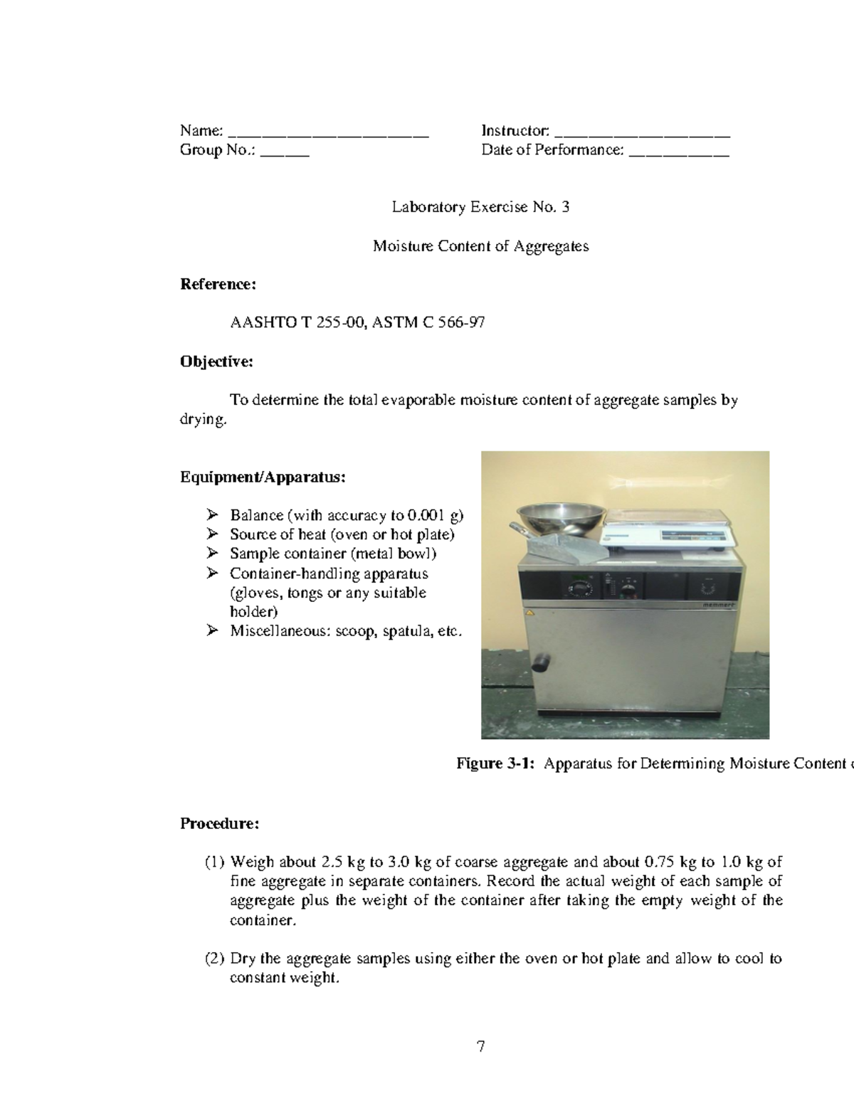 Laboratory Experiment - 7 Name: ________________________ Instructor