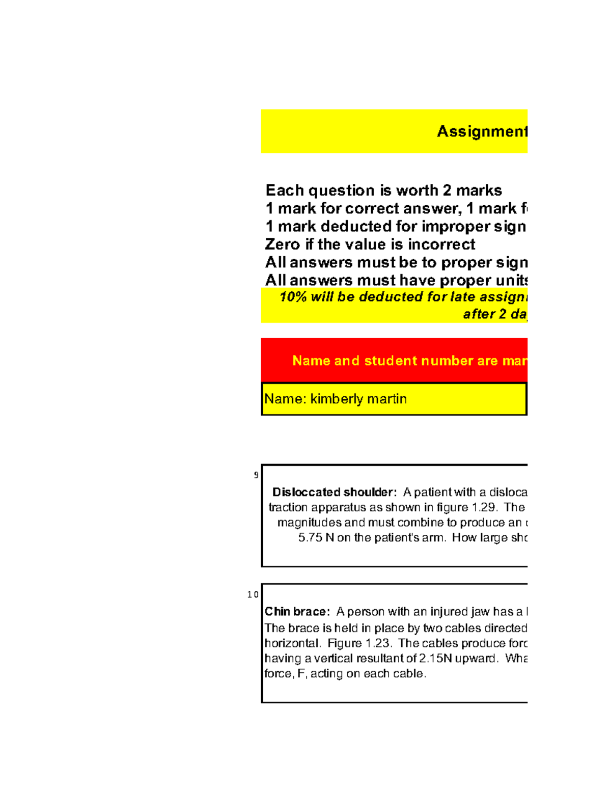 Assignment 2 - No as after 2 days late Name and student number are ...