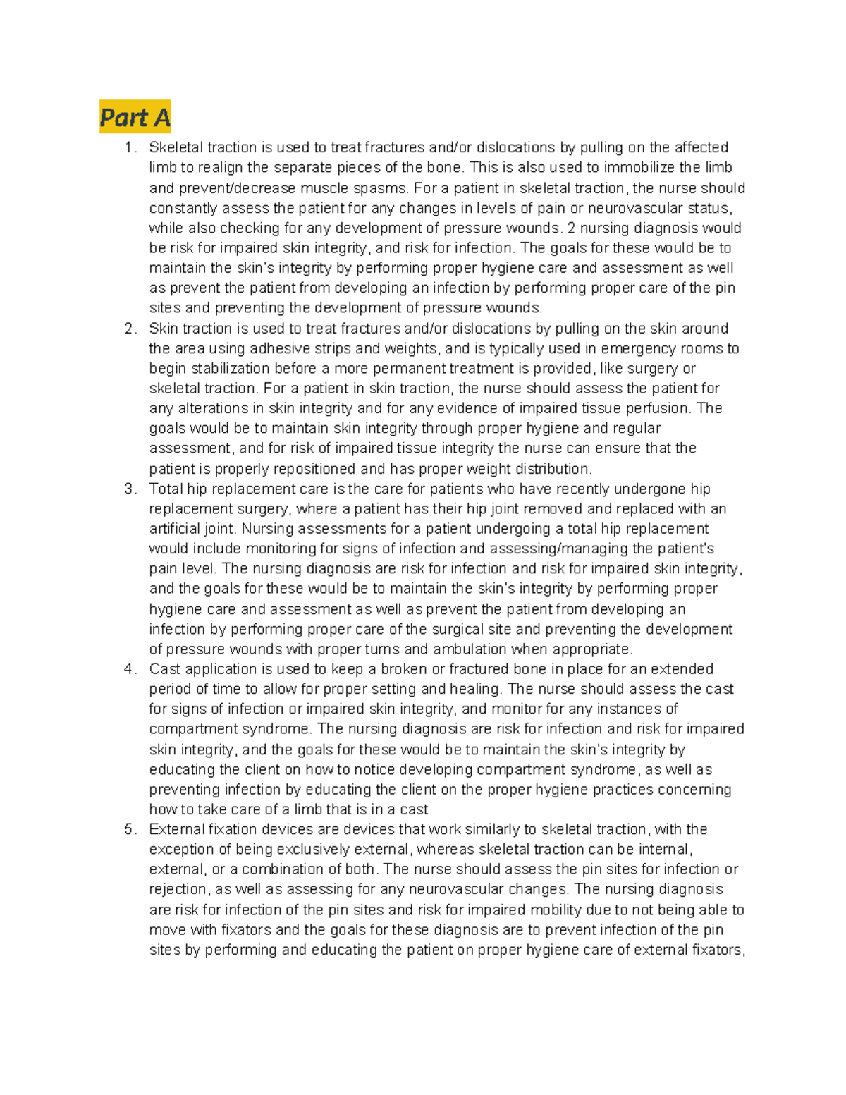 Musculoskeletal Take home Assessment Assignment - Part A Skeletal ...